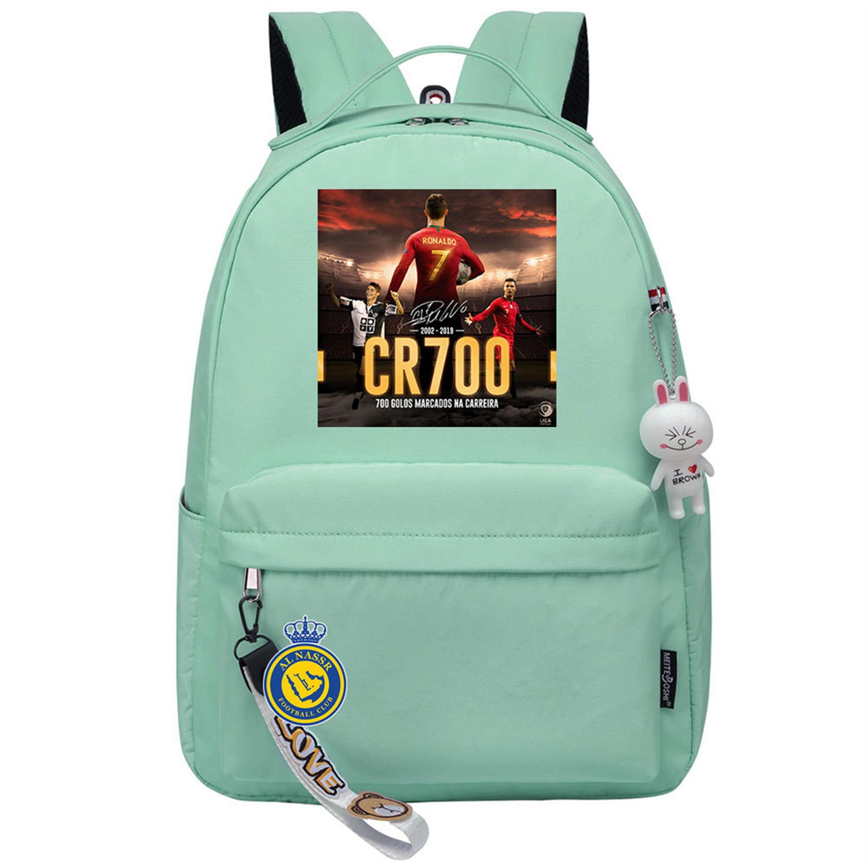 Soccer Star Cristiano Ronaldo Backpack Teens Canvas Daypack-Student ...