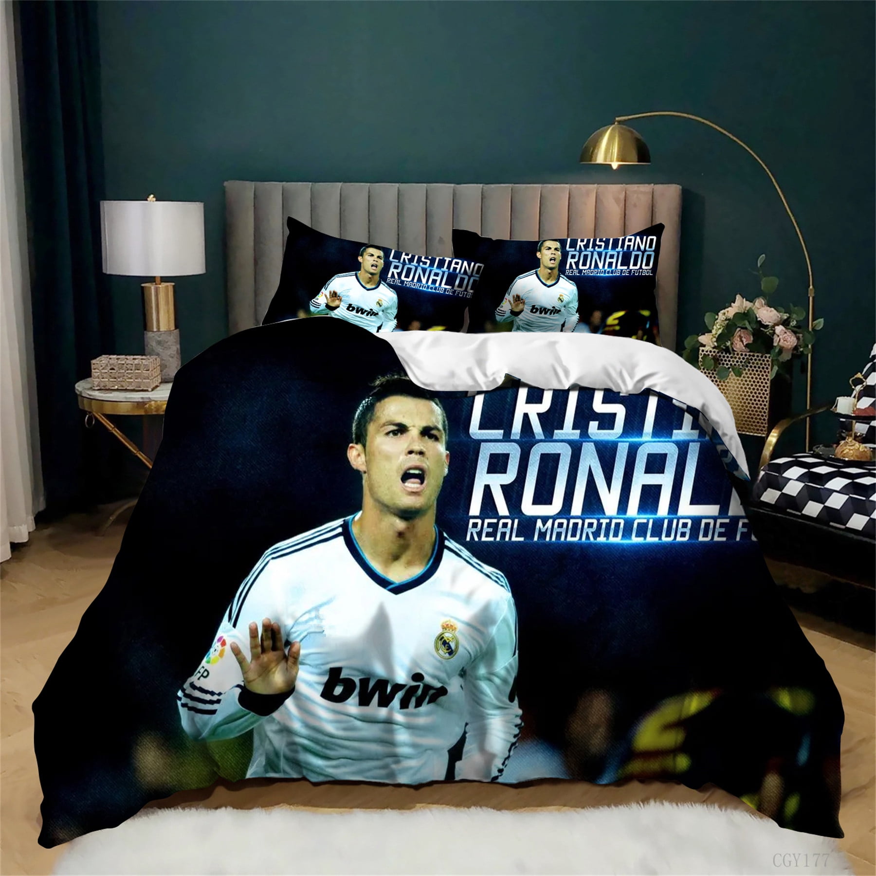 Soccer Star Cristiano Ronaldo Duvet Cover Sets 3 Pieces CR7 Bedding ...