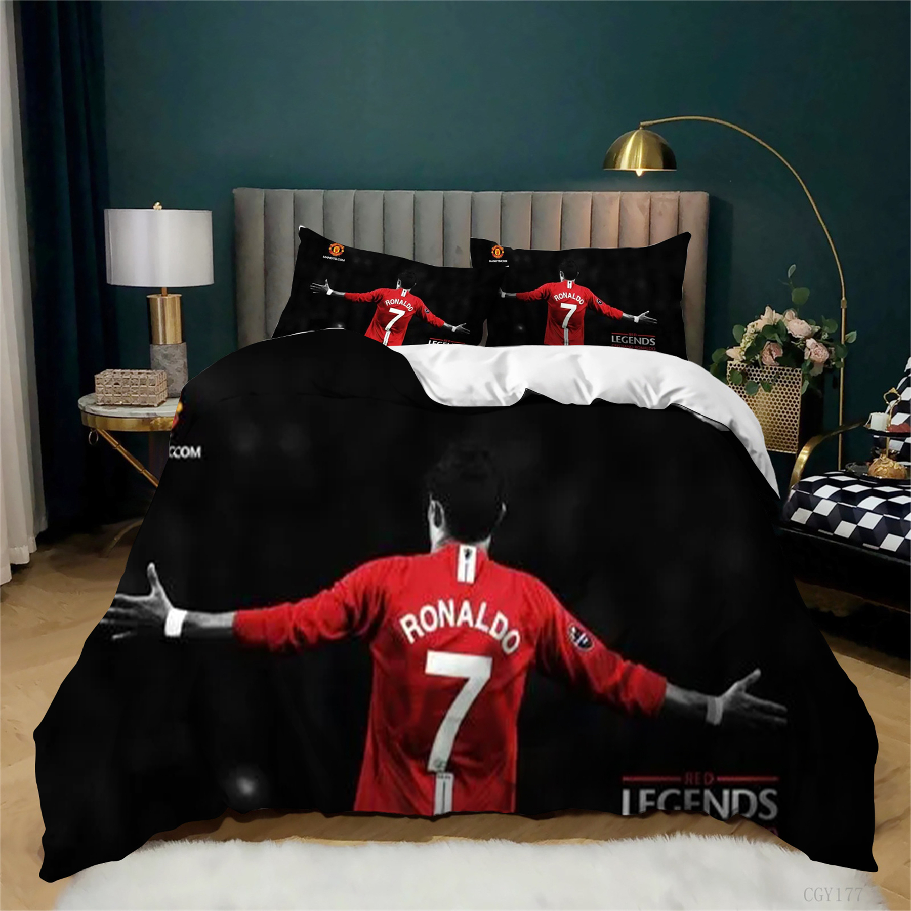 Soccer Star Cristiano Ronaldo Duvet Cover Sets 3 Pieces CR7 Bedding ...