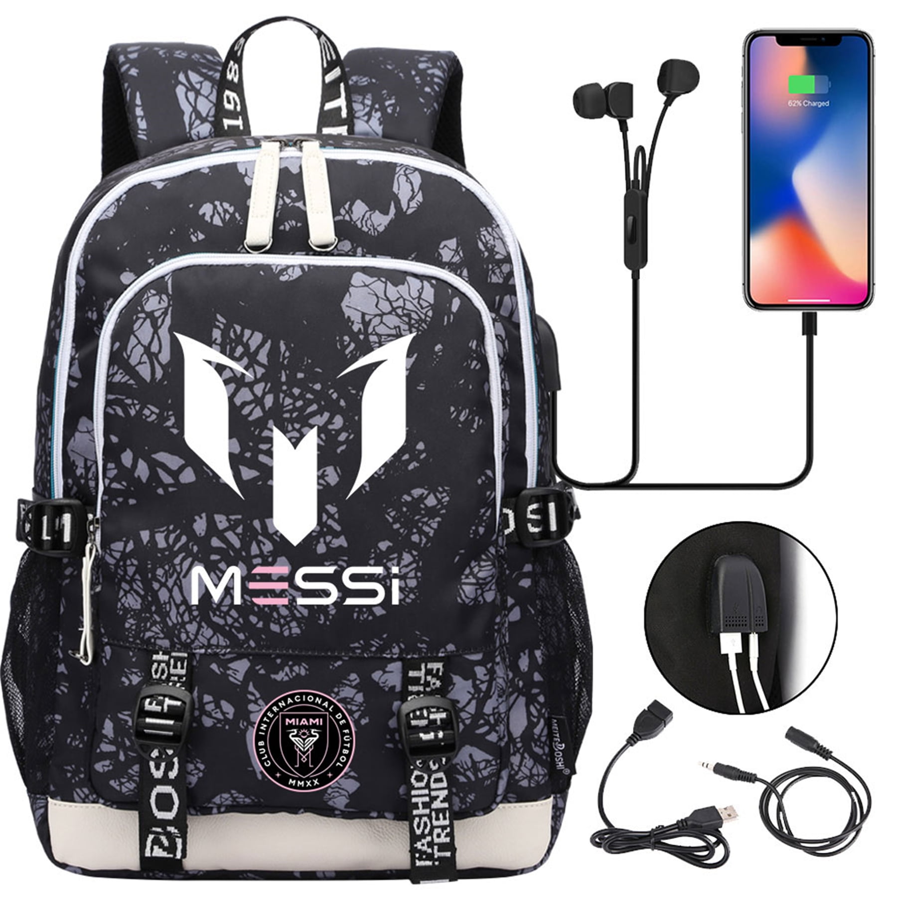 Soccer Star Messi_10 Backpack-Student Back to School Multifunction ...