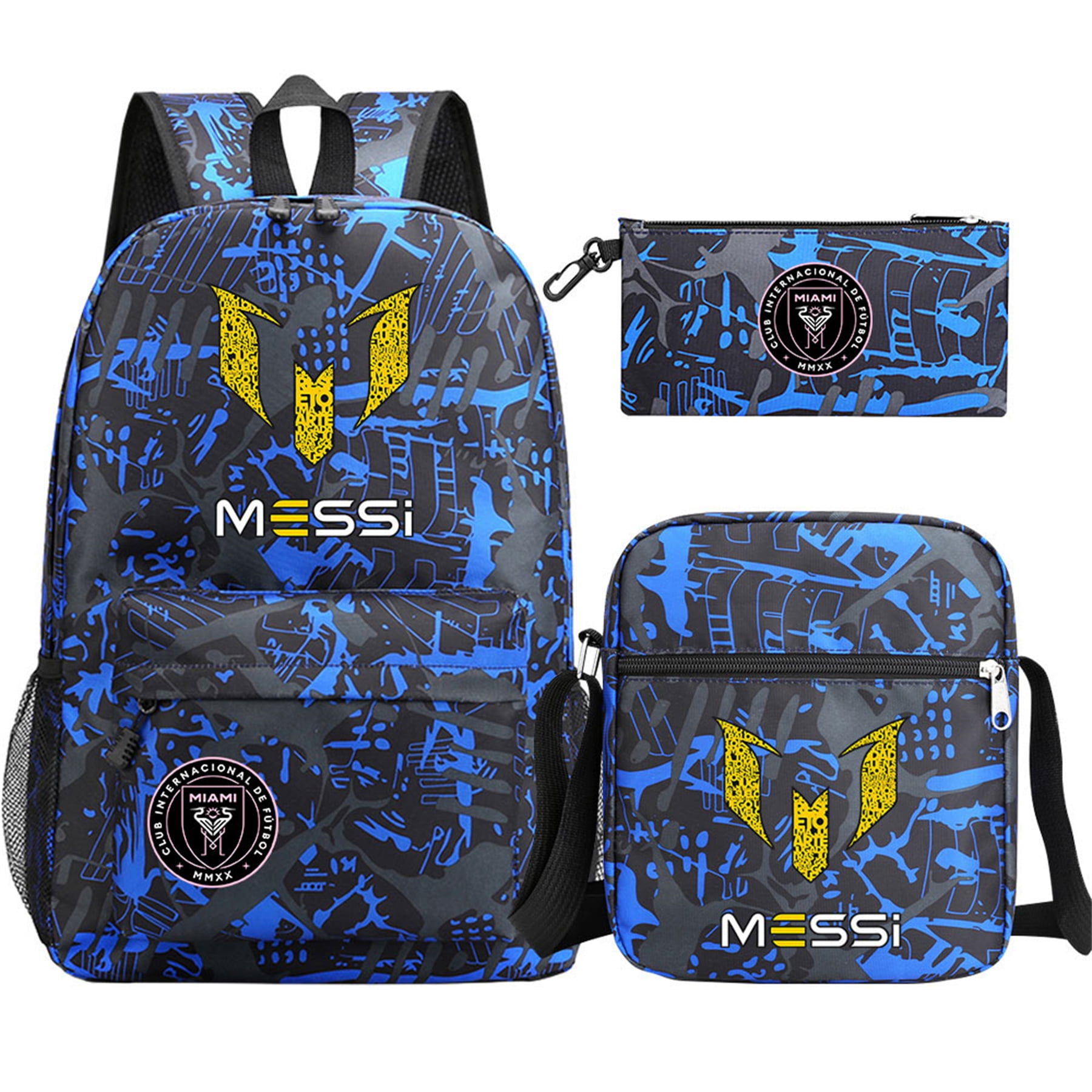 Soccer Star Messi_10 Classic Backpack 3pcs Set Student Bookbag+Shoulder ...