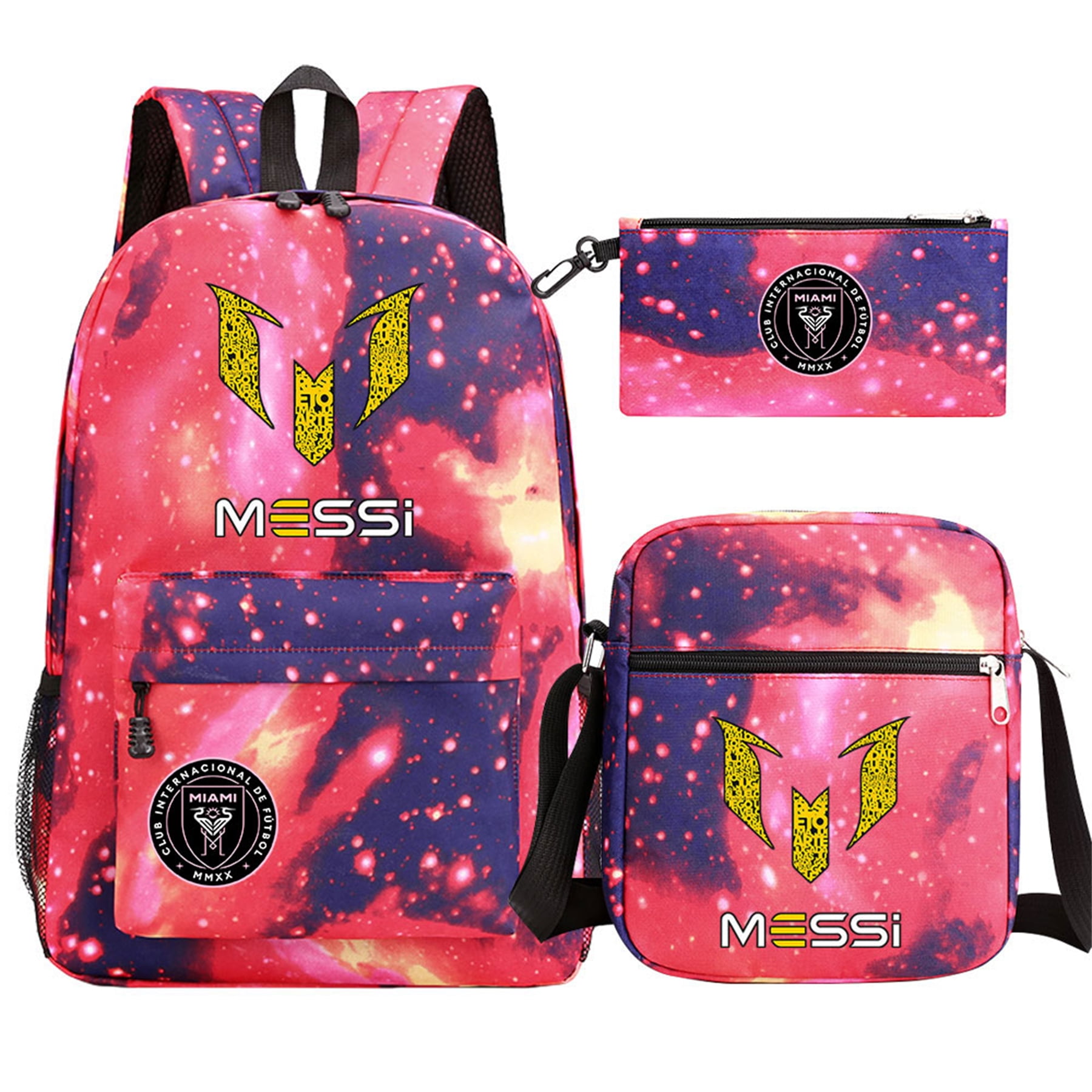Soccer Star Messi_10 Classic Backpack 3pcs Set Student Bookbag+Shoulder ...