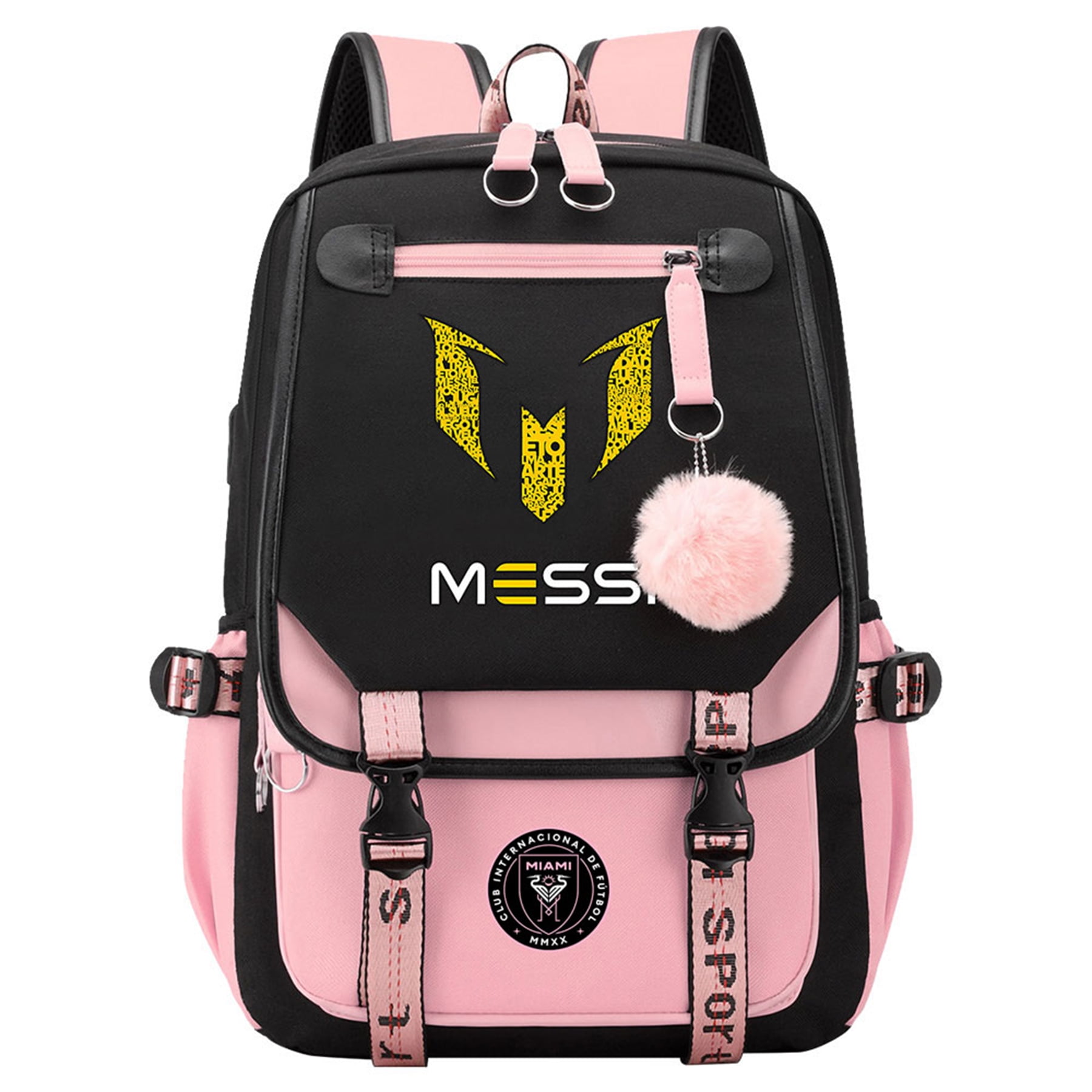 Soccer Star Messi_10 School Backpack with USB Charge Port-High Capacity ...