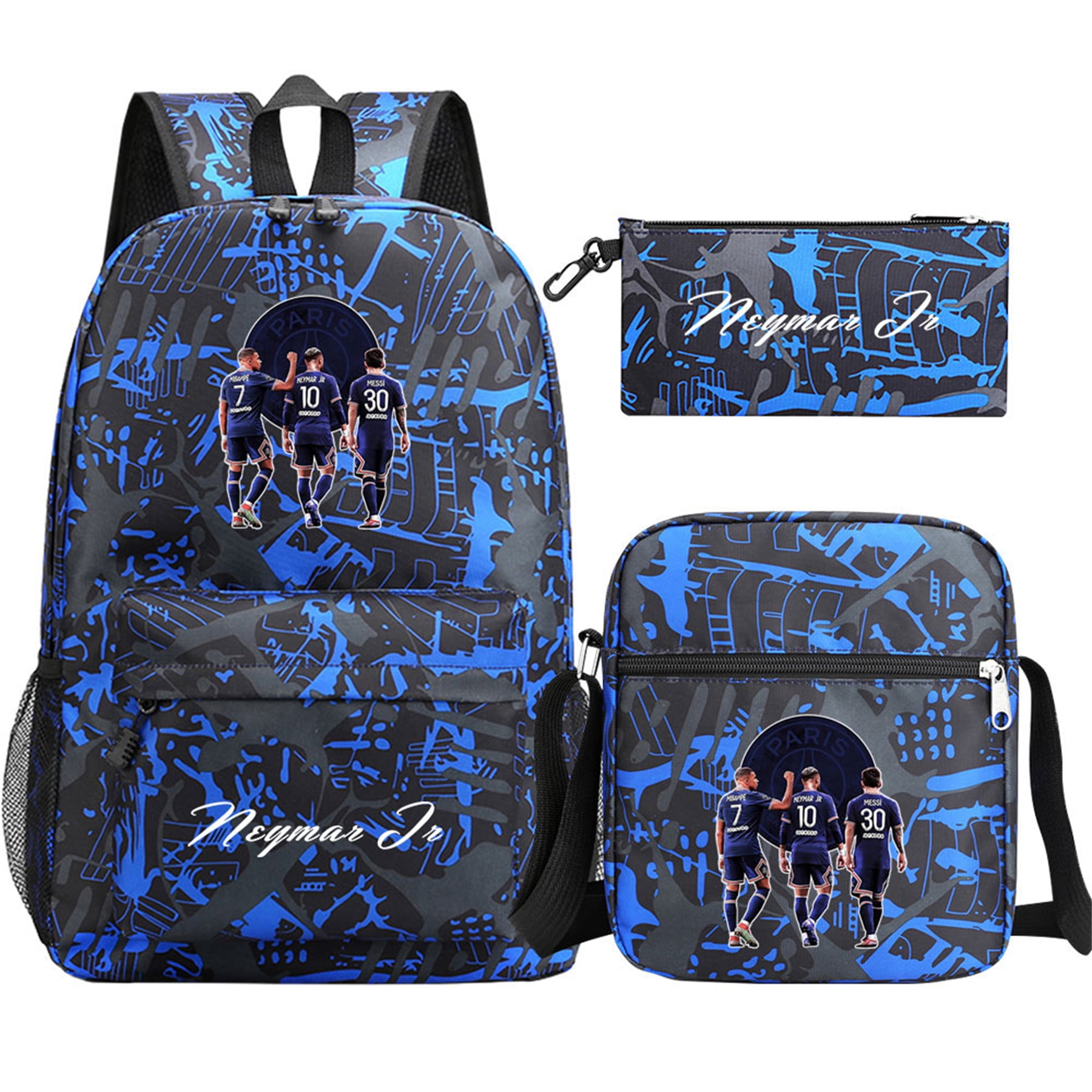 Soccer Star Neymar JR Backpack 3pcs Set Student Back to School Bag Set ...