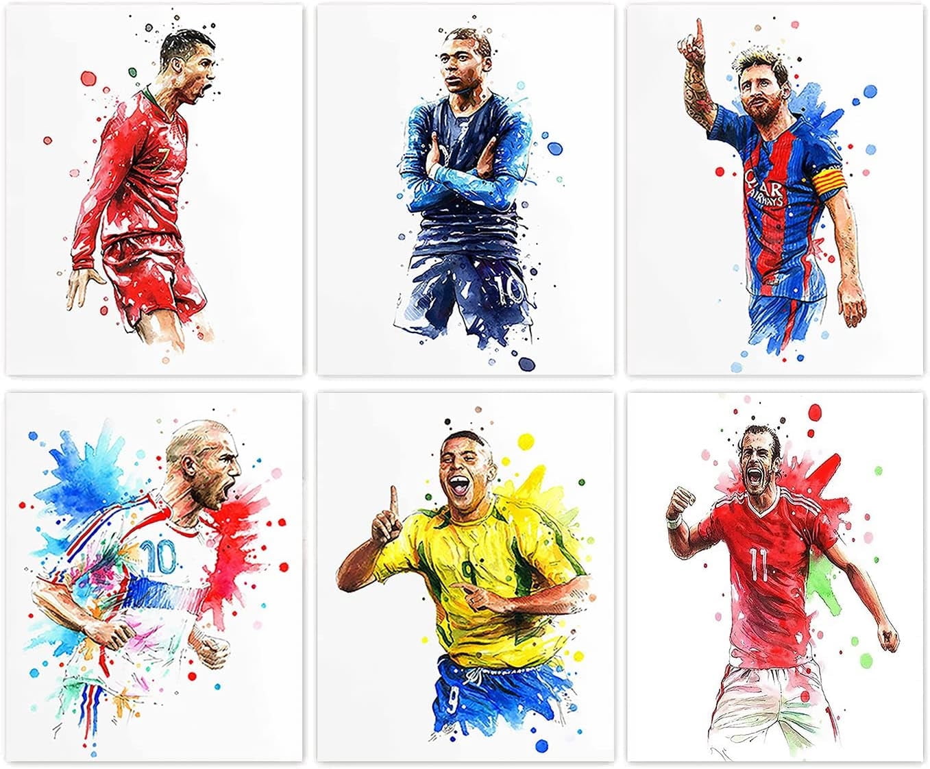 Soccer Star Wall Art Posters, Cristiano Ronaldo and Lionel Messi ...
