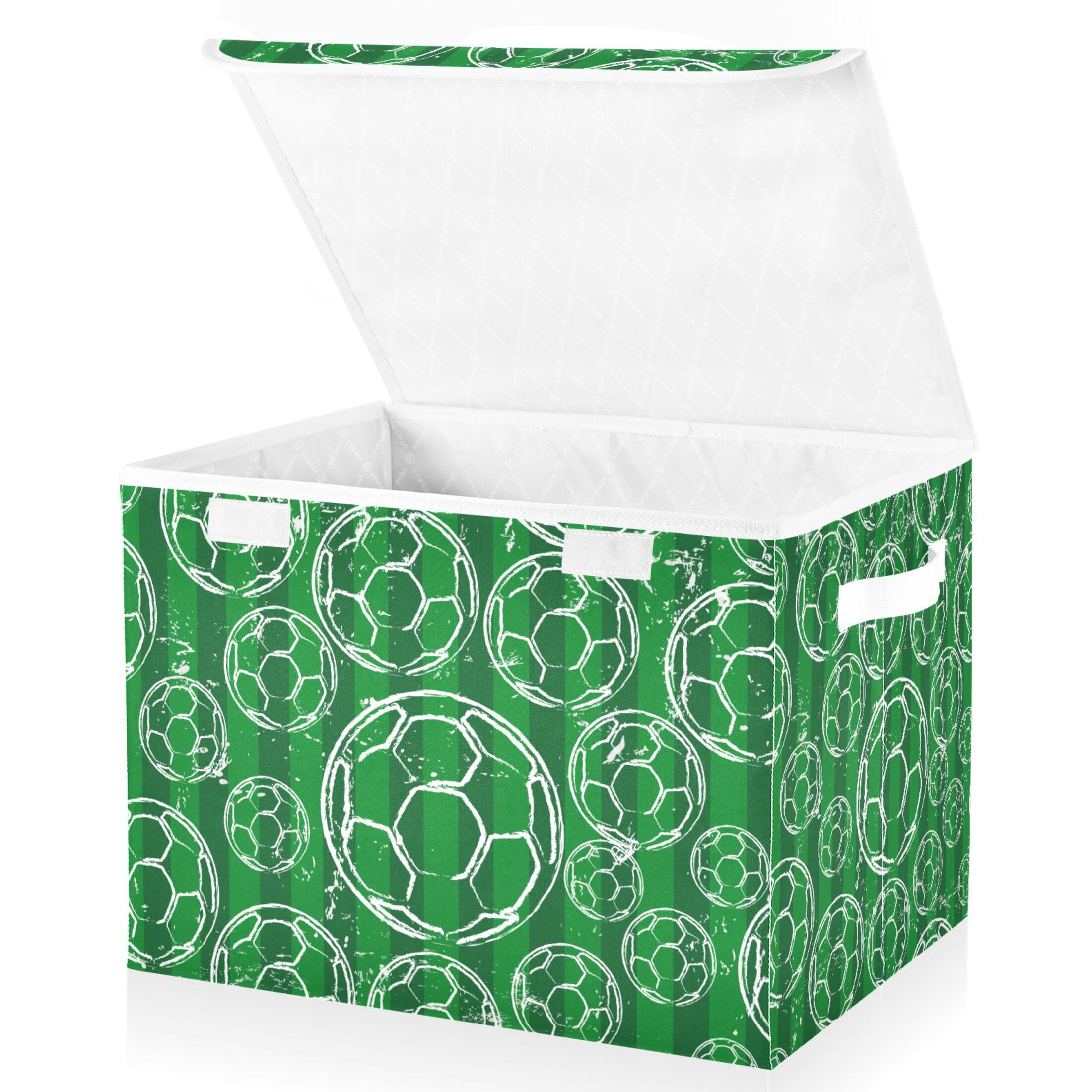 Soccer Stripe Large Lidded Storage Bin Foldable Storage Boxes Cubes ...