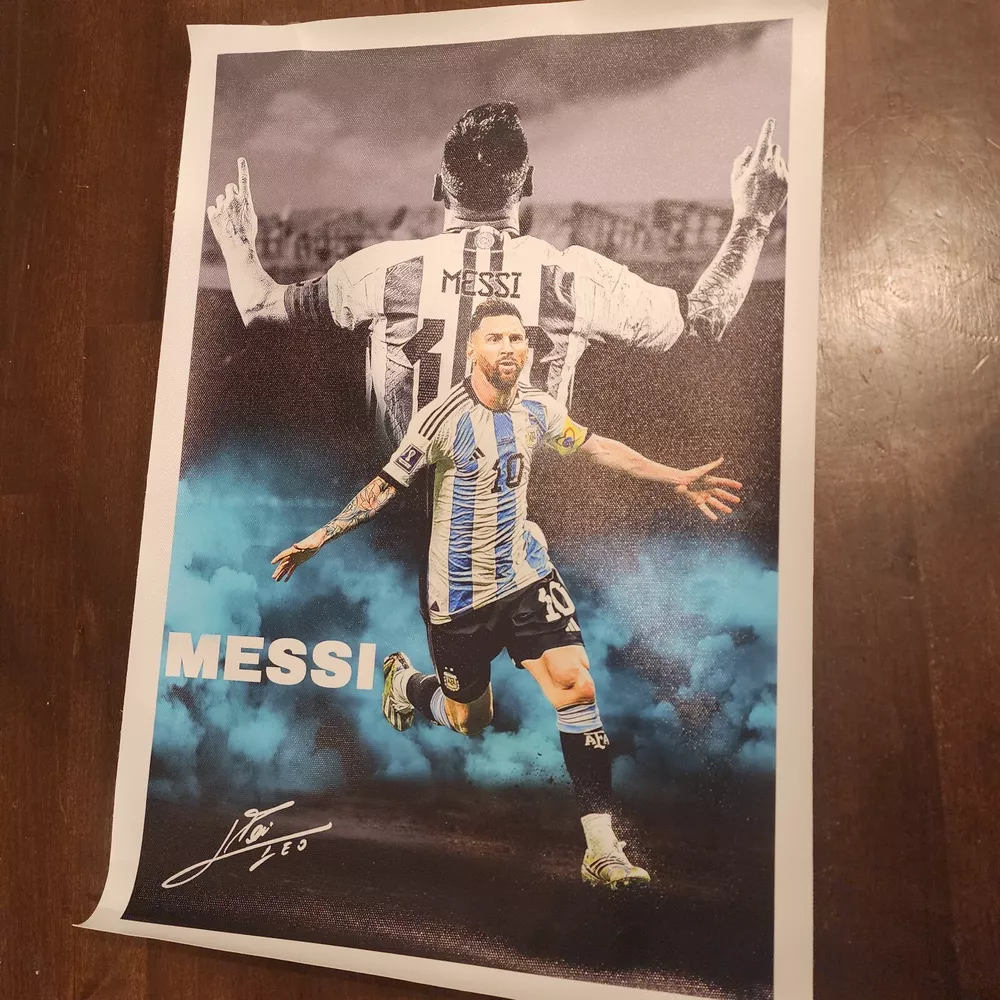 Soccer Superstar Lionel Messi Canvas Poster Fan Art! 13x19 - Walmart.com