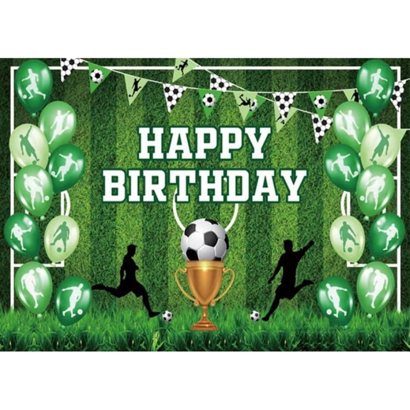 Soccer Theme Happy Birthday Photography Backdrop Props Boy Party Decorations Grass Lawn Football ...