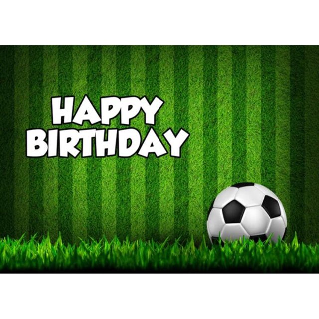Soccer Theme Happy Birthday Photography Backdrop Props Boy Party Decorations Grass Lawn Football ...