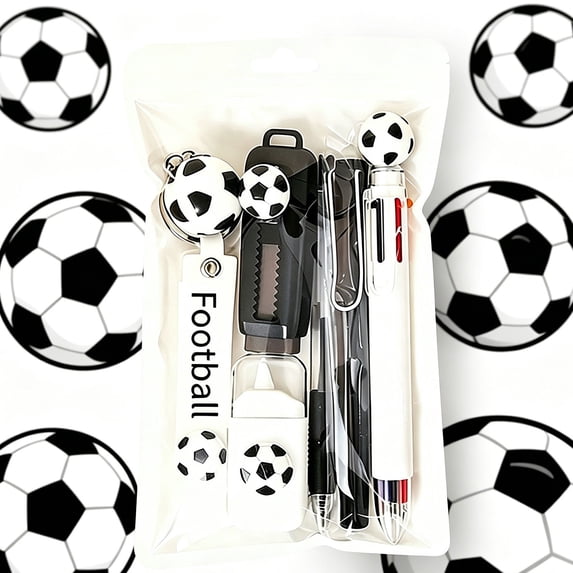 Soccer Themed Stationery Set, Learning Box Including 3 Pens, Correction ...