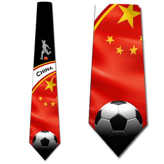 Soccer Ties Mens Tie China Sports Necktie by Three Rooker - Walmart.com