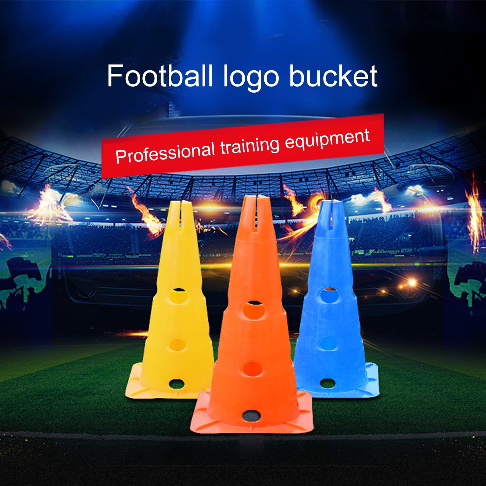 Soccer Training Cone Bright Color Resilient No Fading Anti-cracking Pressure Resistant Cones ...