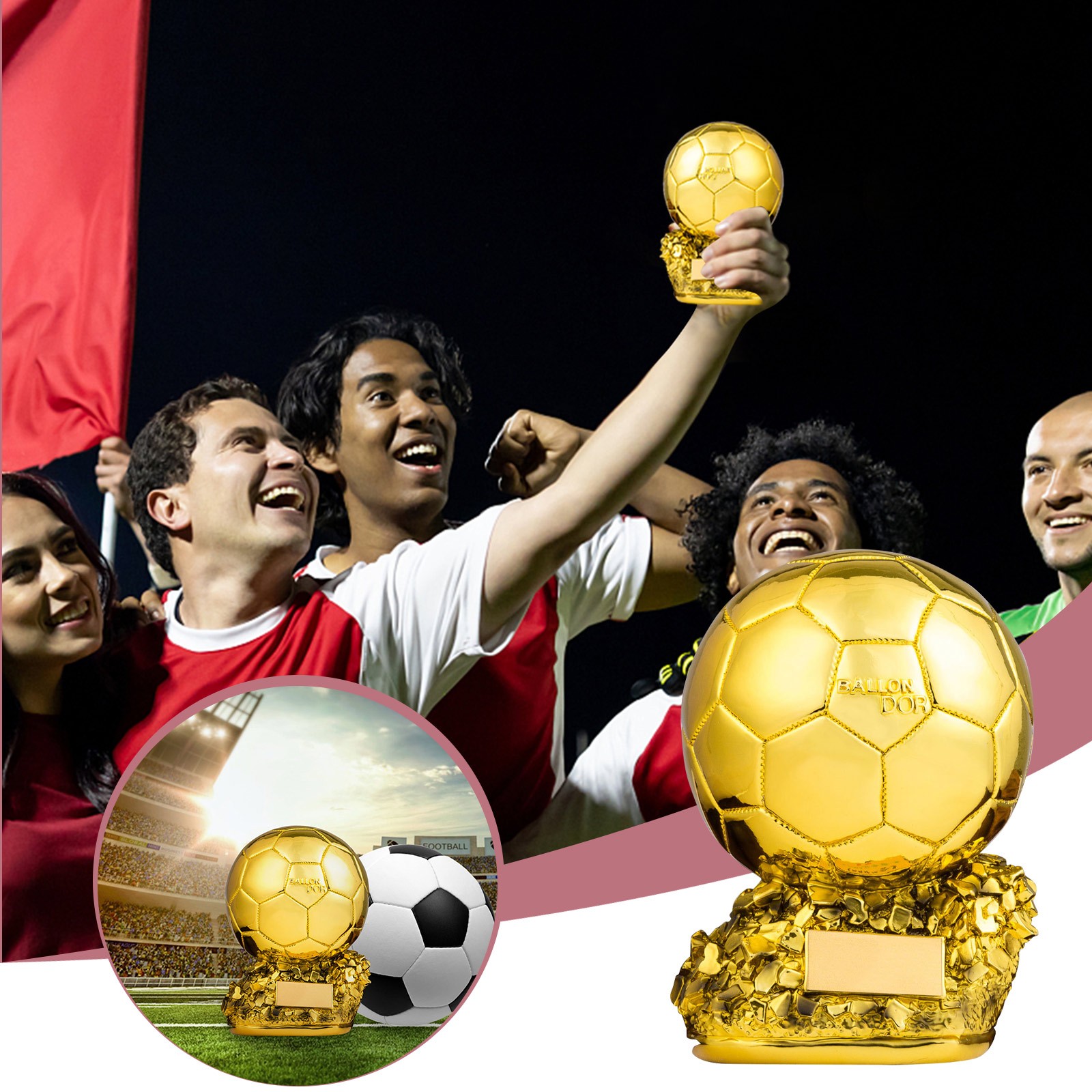 Soccer Trophy Golden Ball, Ball Best Player Award Commemorative Gift ...