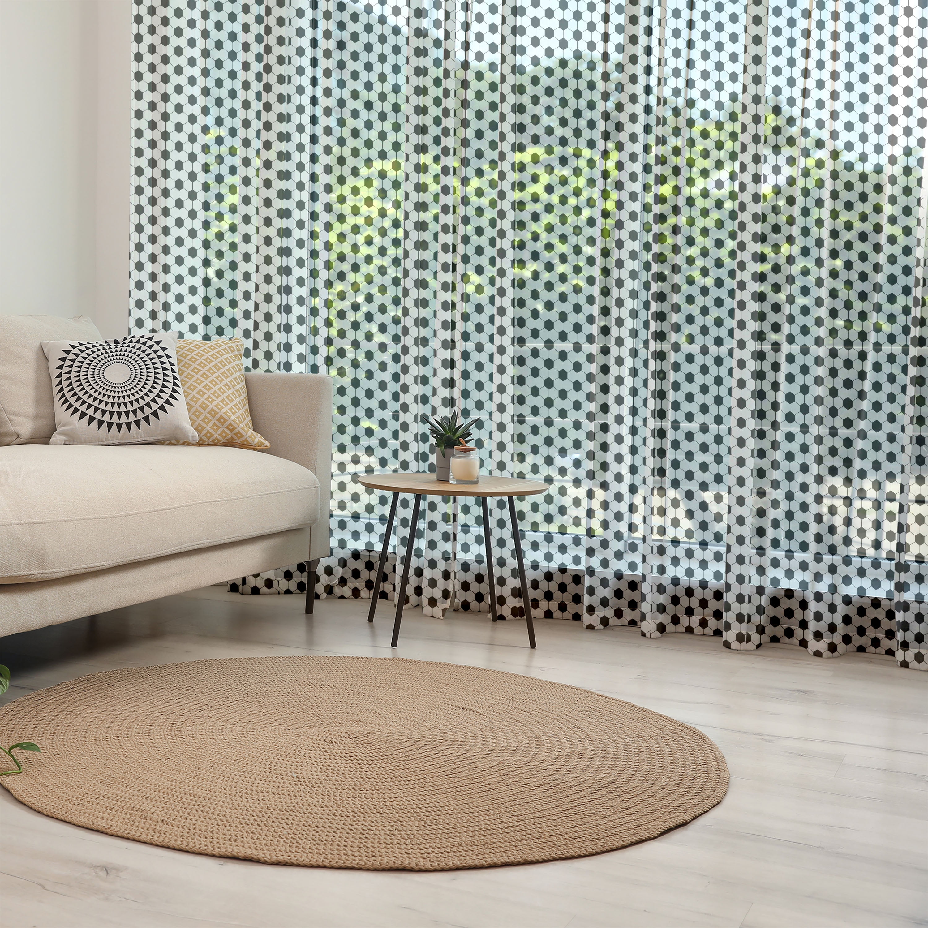 Soccer Tulle Curtains with Rod Pocket, Abstract Football Ball Pattern ...