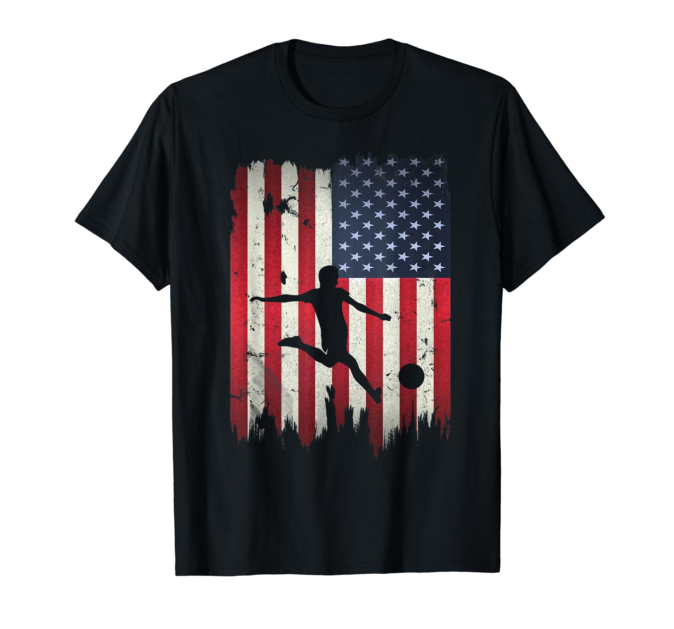 Soccer USA American Flag 4th of July Patriotic Sports T-Shirt - Walmart.com