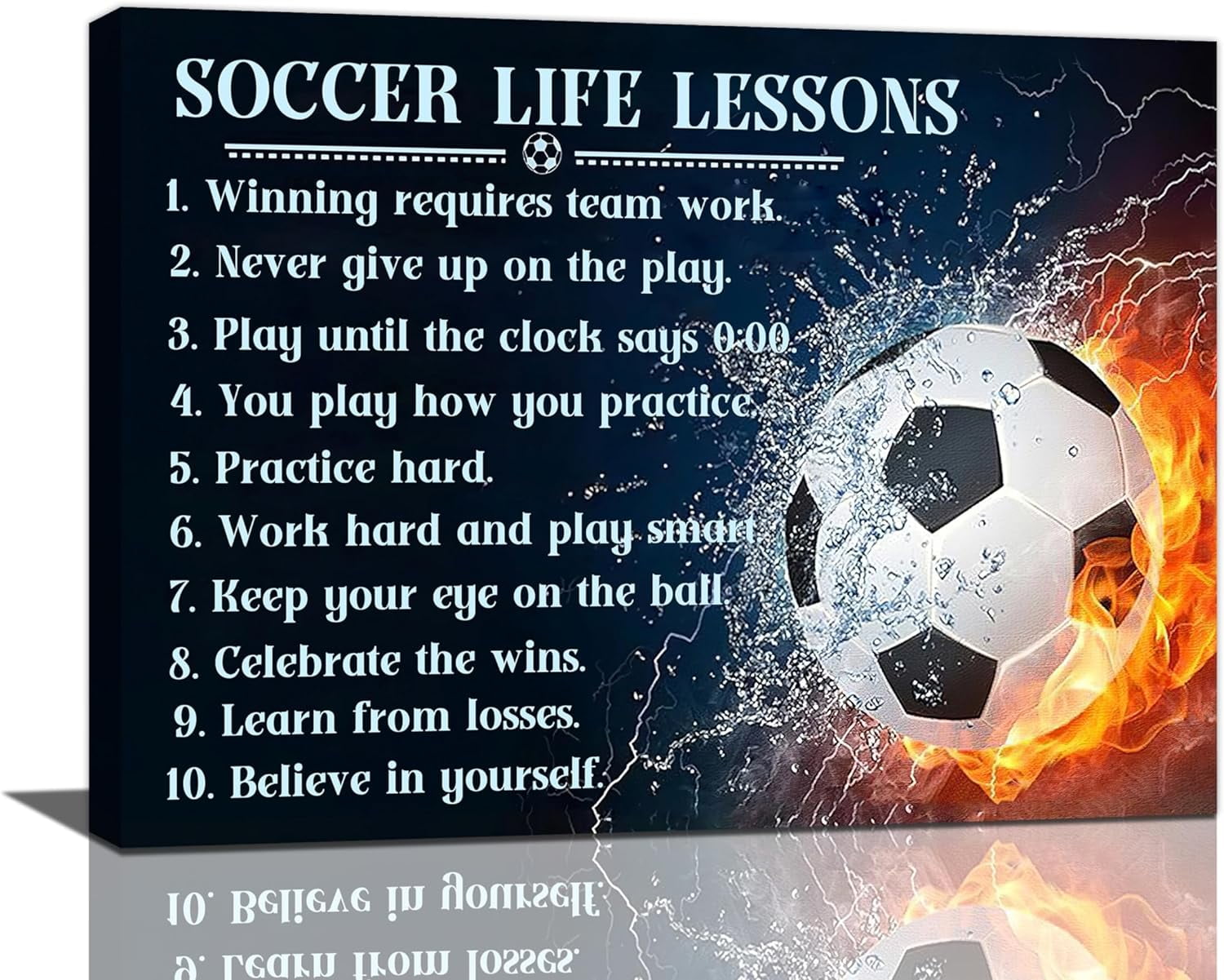 16"x12" Kids Framed Soccer Life Lessons Canvas Prints, Inspirational ...