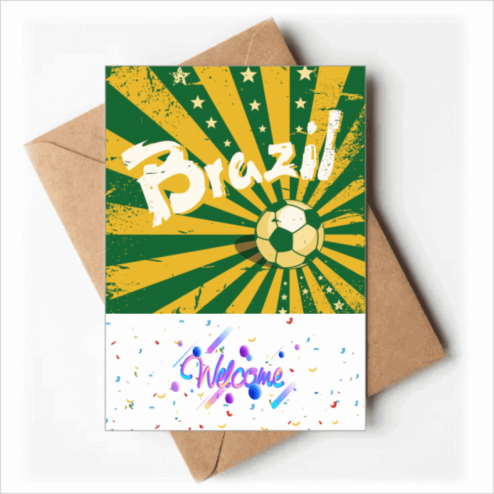 Soccer Yellow Green Brazil Brazil Culture Welcome Back Greeting Cards ...
