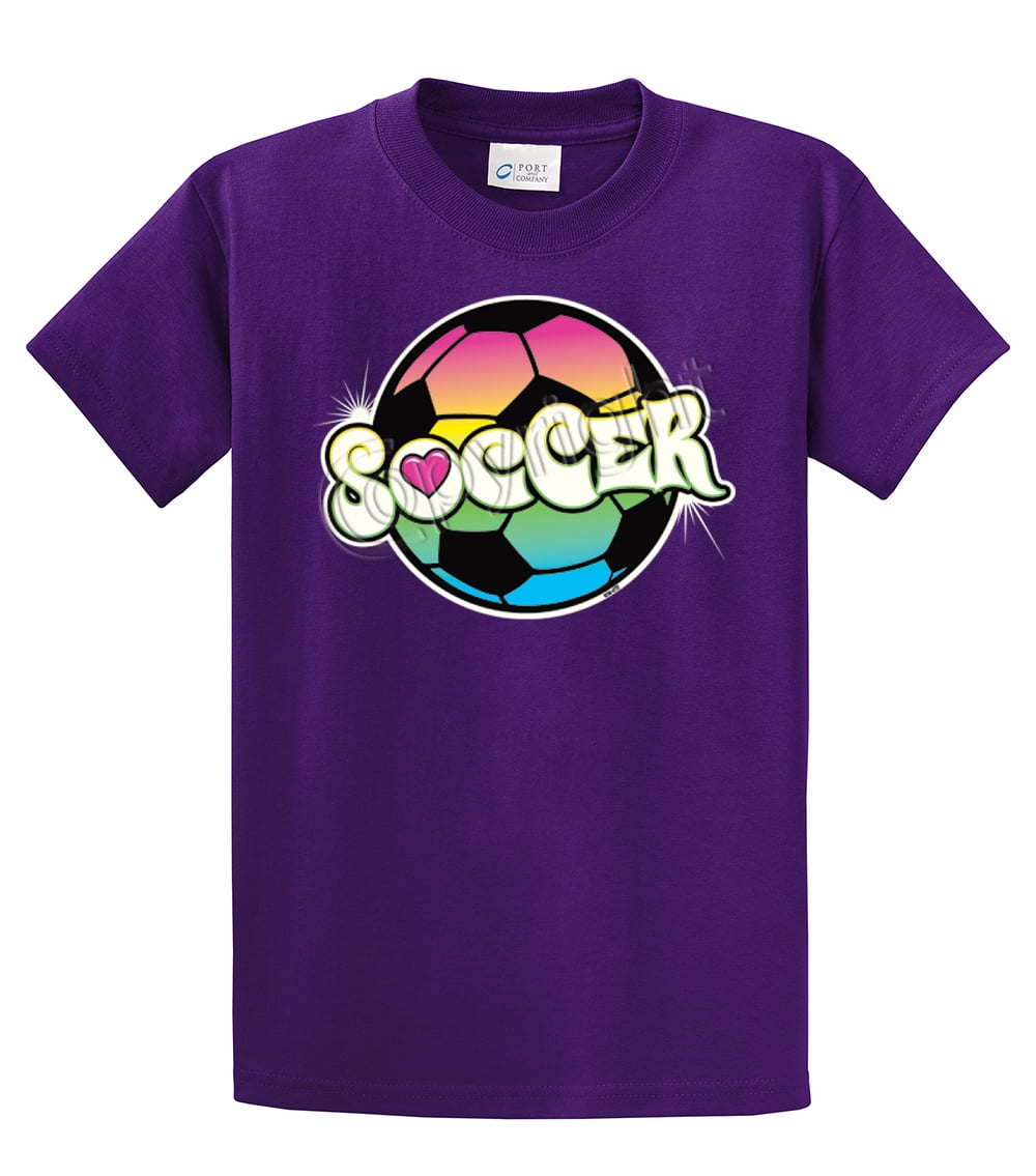 Soccer Youth Short Sleeve T-shirt Neon Rainbow Ball Sports Travel Team ...