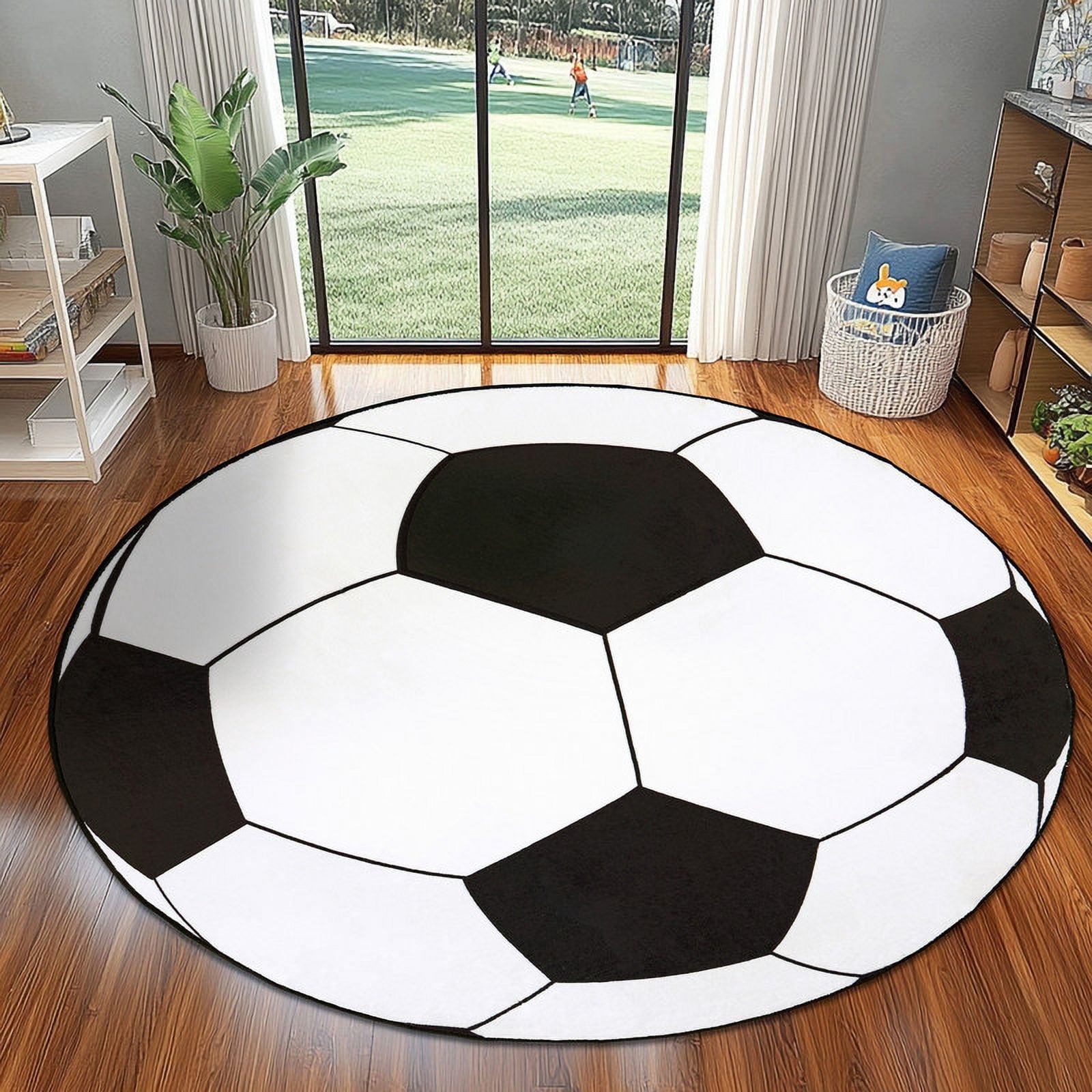 Soccer ball rug for boys room Soft Area Gifts for Boys Girls Shag ...