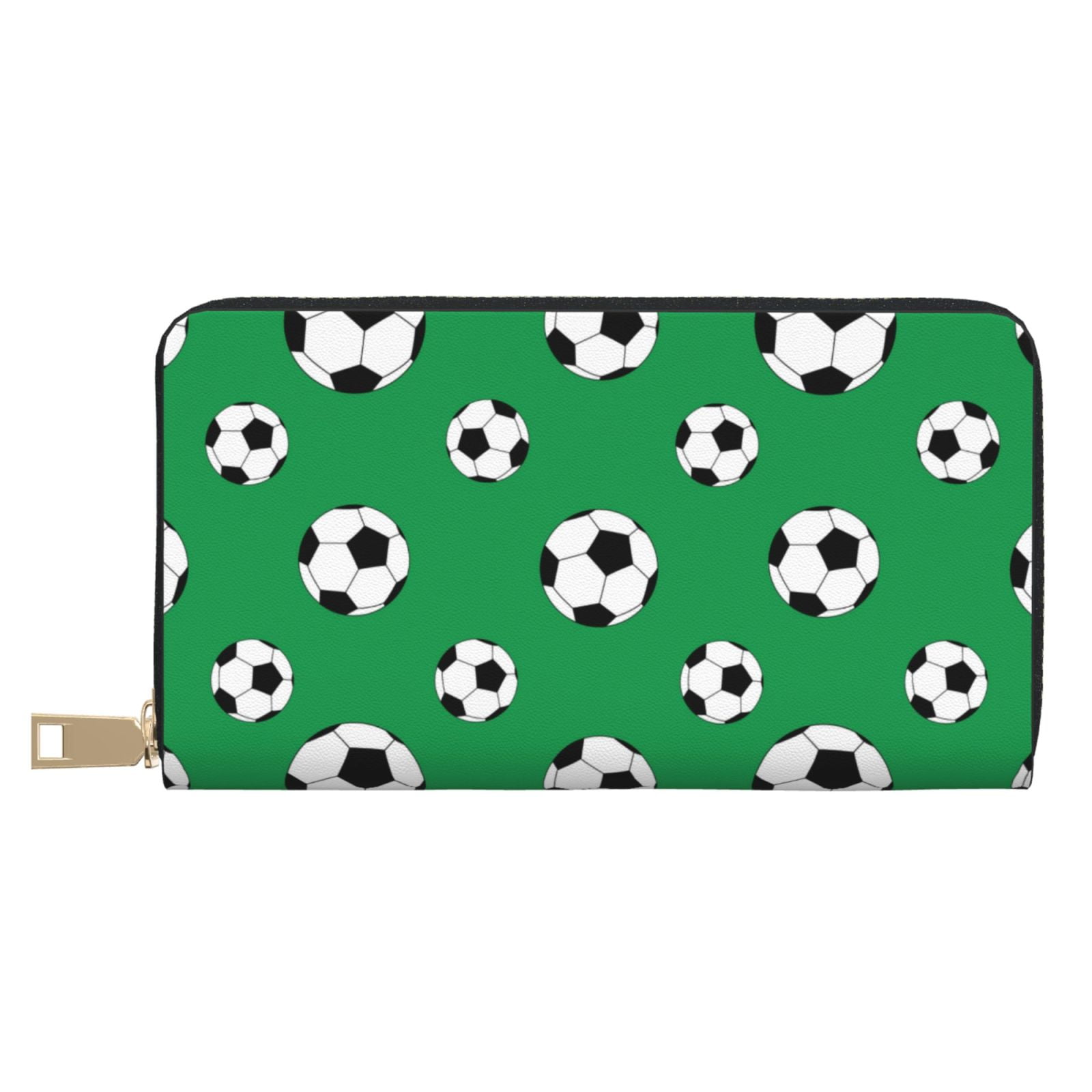 Soccer balls green cute Wallet Women, Leather Bifold Multi Card Wallet ...