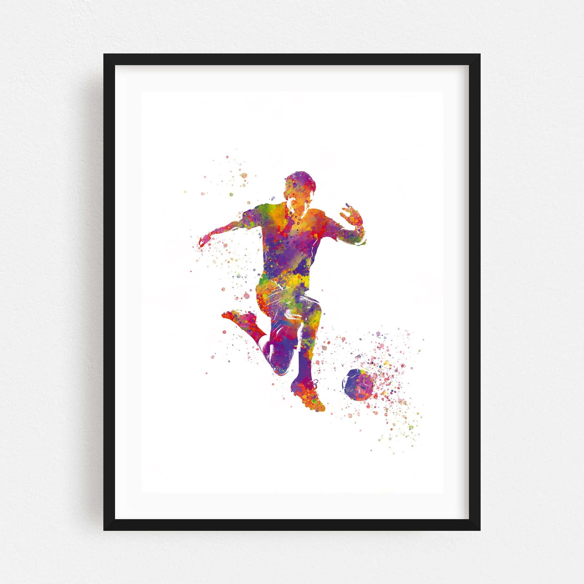 Soccer player in watercolor - Illustration Soccer Abstract Modern Art ...