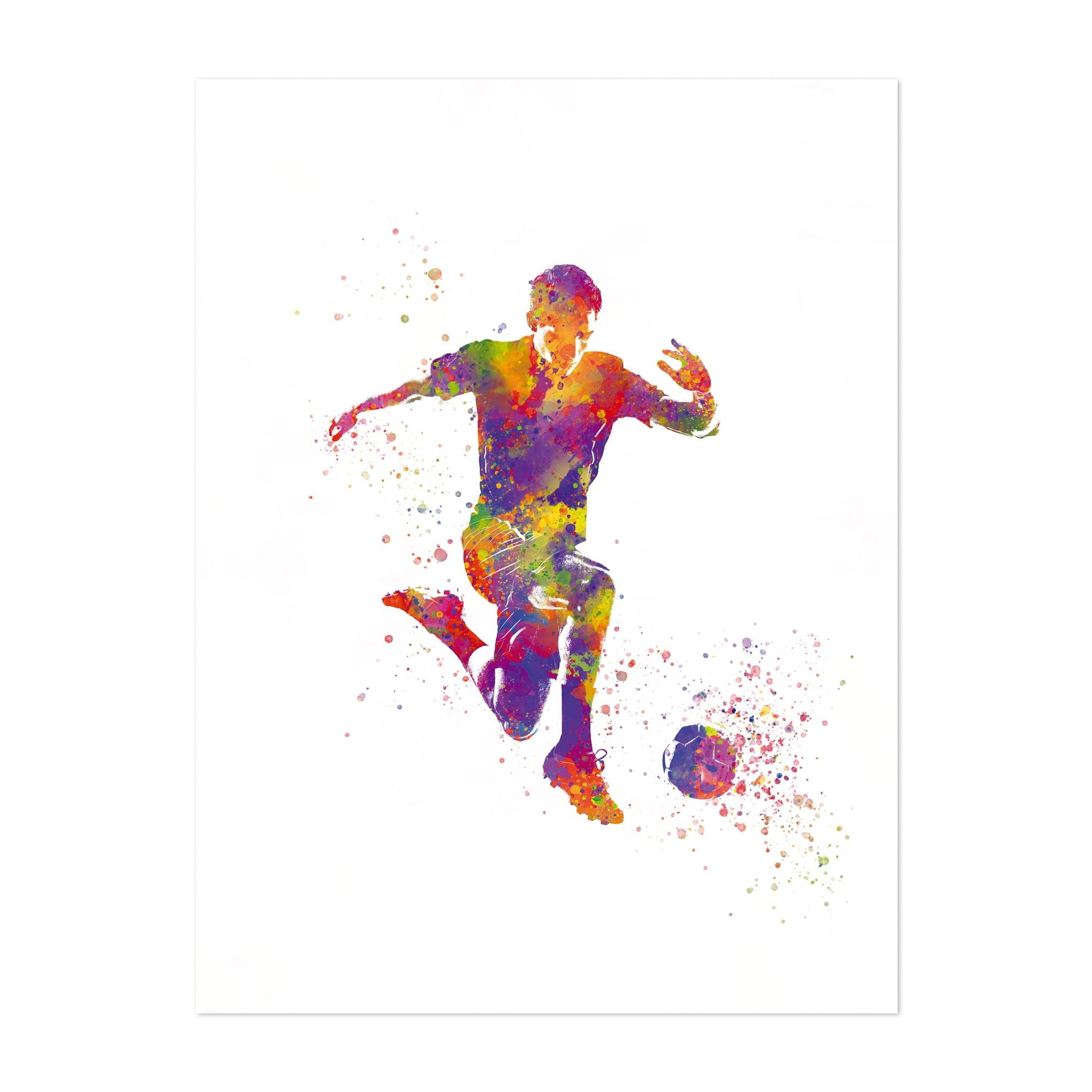 Soccer player in watercolor - Illustration Soccer Abstract Modern Art ...