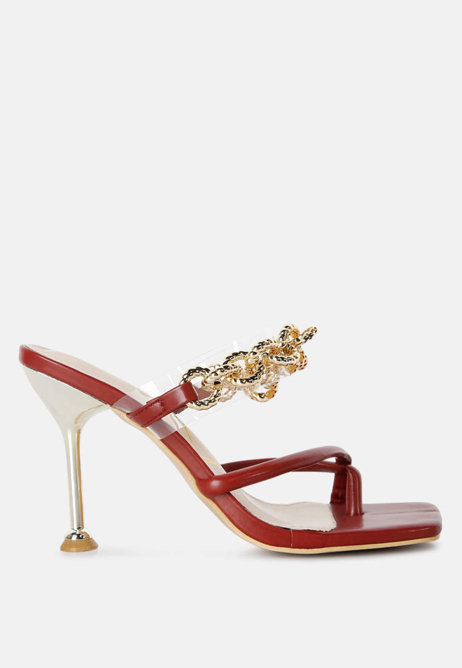 Social Bee Link Chain Embellished Heel Sandals - Walmart.com