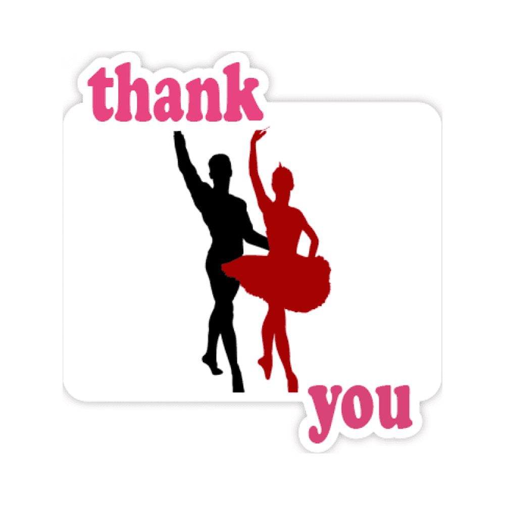 Social Dancing Duet Dance Performance Thank You Stickers Quote Grateful