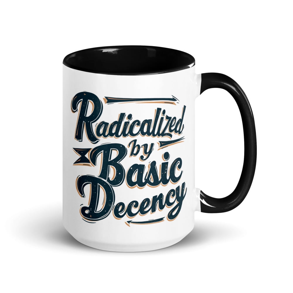 Social Democracy Saying Mug with Color Inside, Radicalized by Basic ...