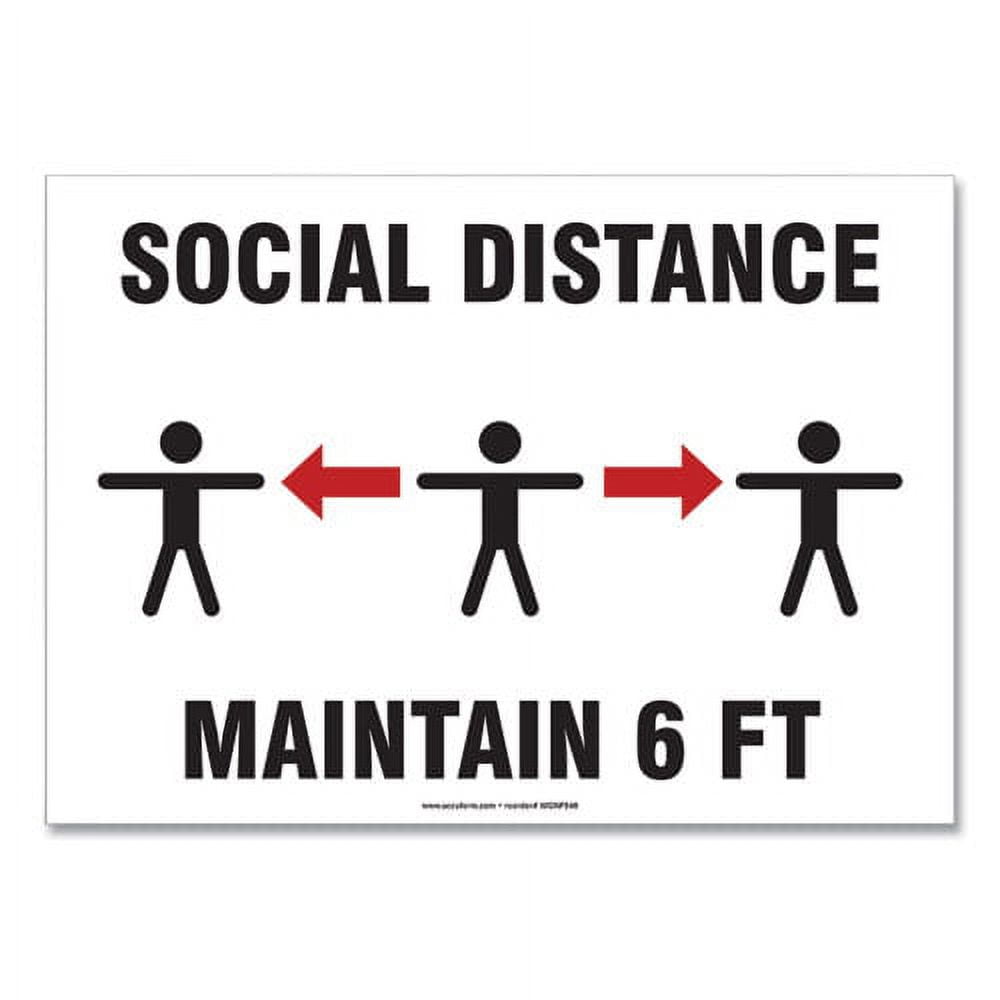 Social Distance Signs, Wall, 10 X 7, "social Distance Maintain 6 Ft", 3 ...