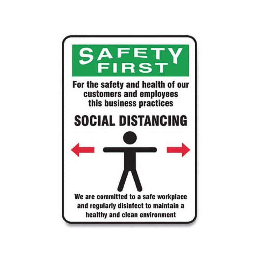 Social Distance Signs Wall, 7 x 10, Customers and Employees Distancing ...