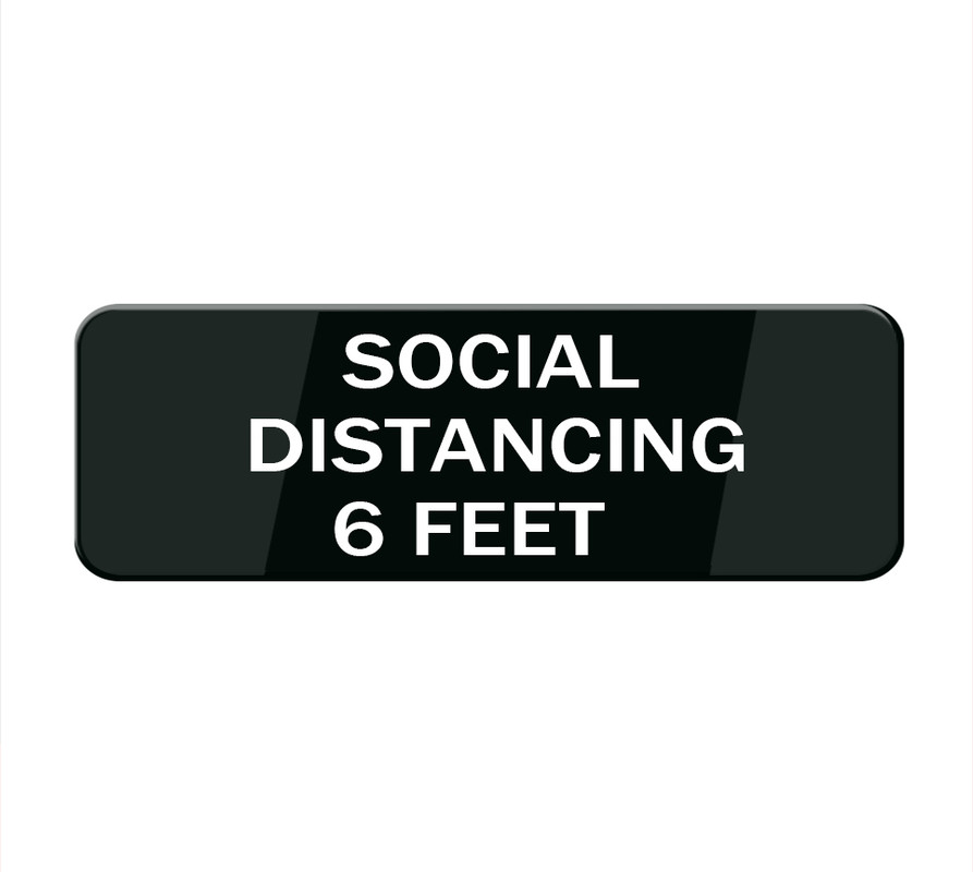 Social Distancing 6 Feet Sign, Signage White/Black Plastic Acrylic, 10 ...