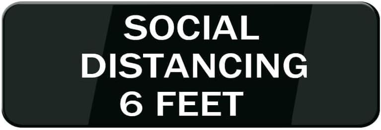 Social Distancing 6 Feet Sign Signage White Black Plastic Acrylic With ...