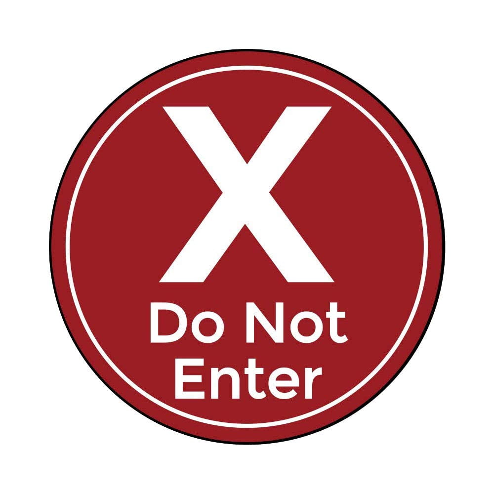 Social Distancing Floor Signs - Red Do Not Enter Design - 12 Inch ...