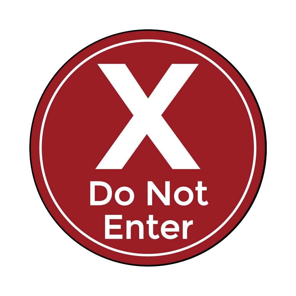 Social Distancing Floor Signs - Red Do Not Enter Design - 12 Inch ...