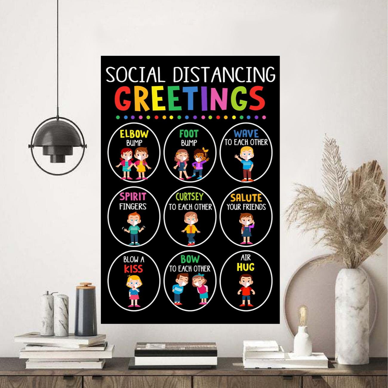 Social Distancing Friendly Greetings Poster 16 x 24 Inch Poster ...