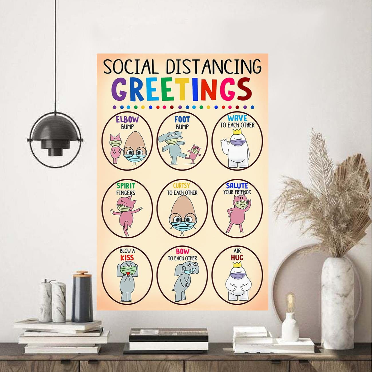 Social Distancing Greetings Print Poster 11 x 17 Inch Poster - Walmart.com
