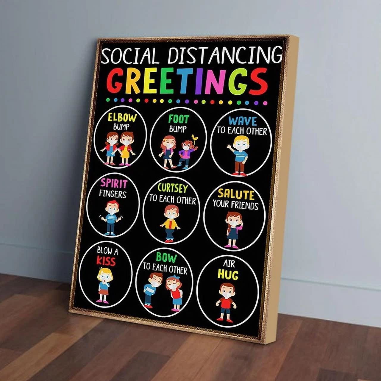 Social Distancing Greetings Social Worker Poster, Wall Art NO FRAMED ...