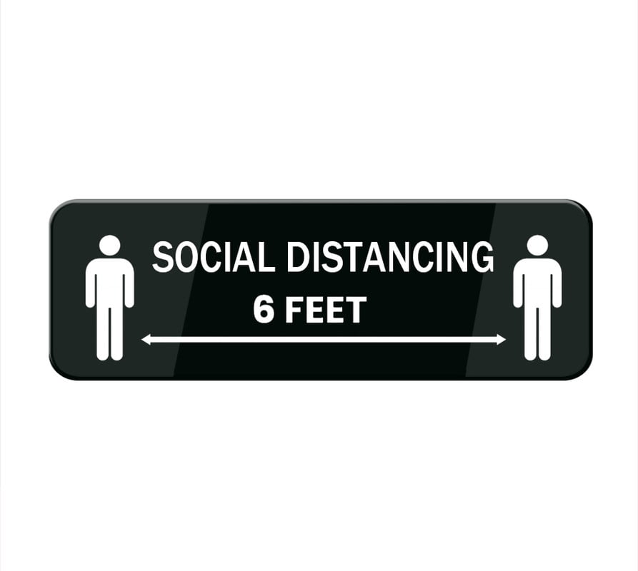 Social Distancing Keep 6 Feet Sign, 10 X 3 Inch Acrylic Plastic Sign ...