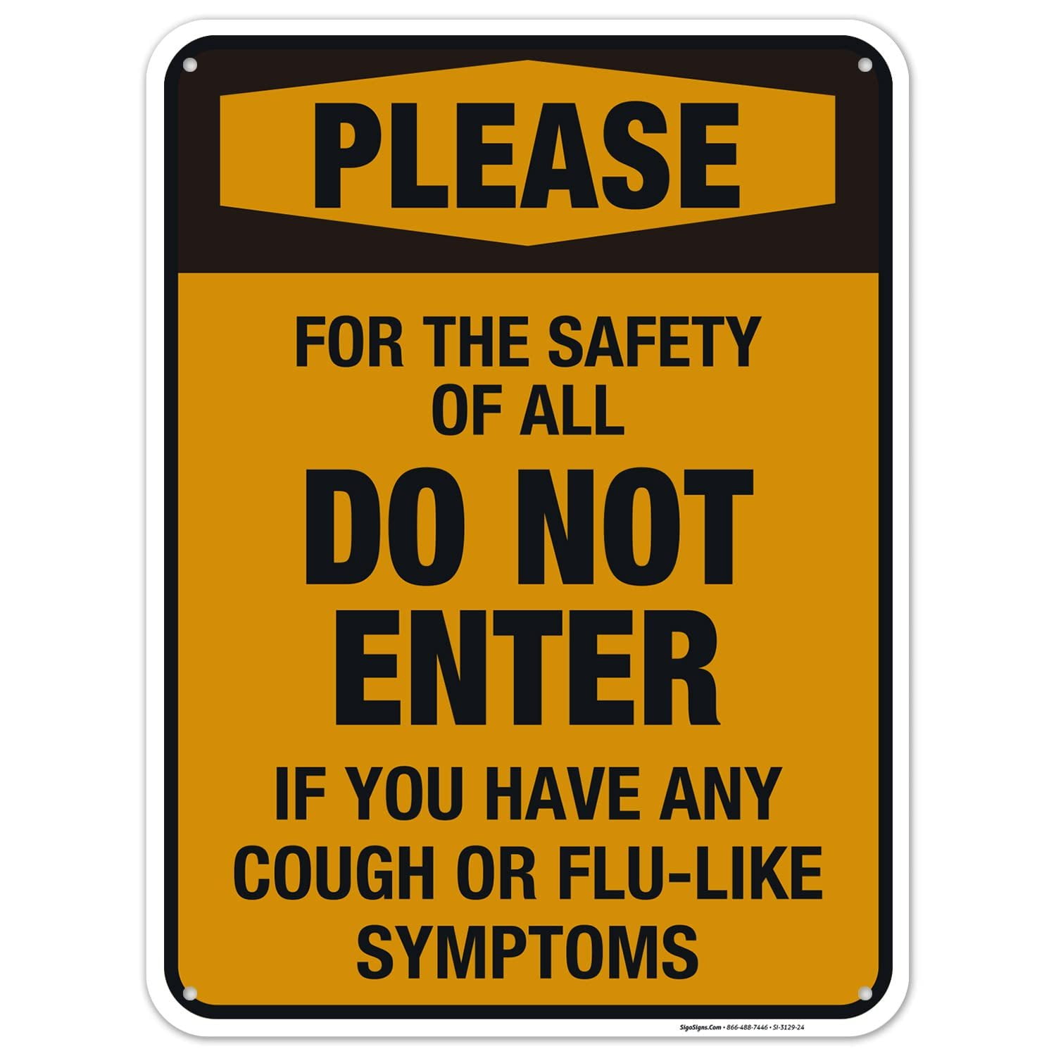 Social Distancing Sign, Do Not Enter If You Have Any Symptoms Sign ...