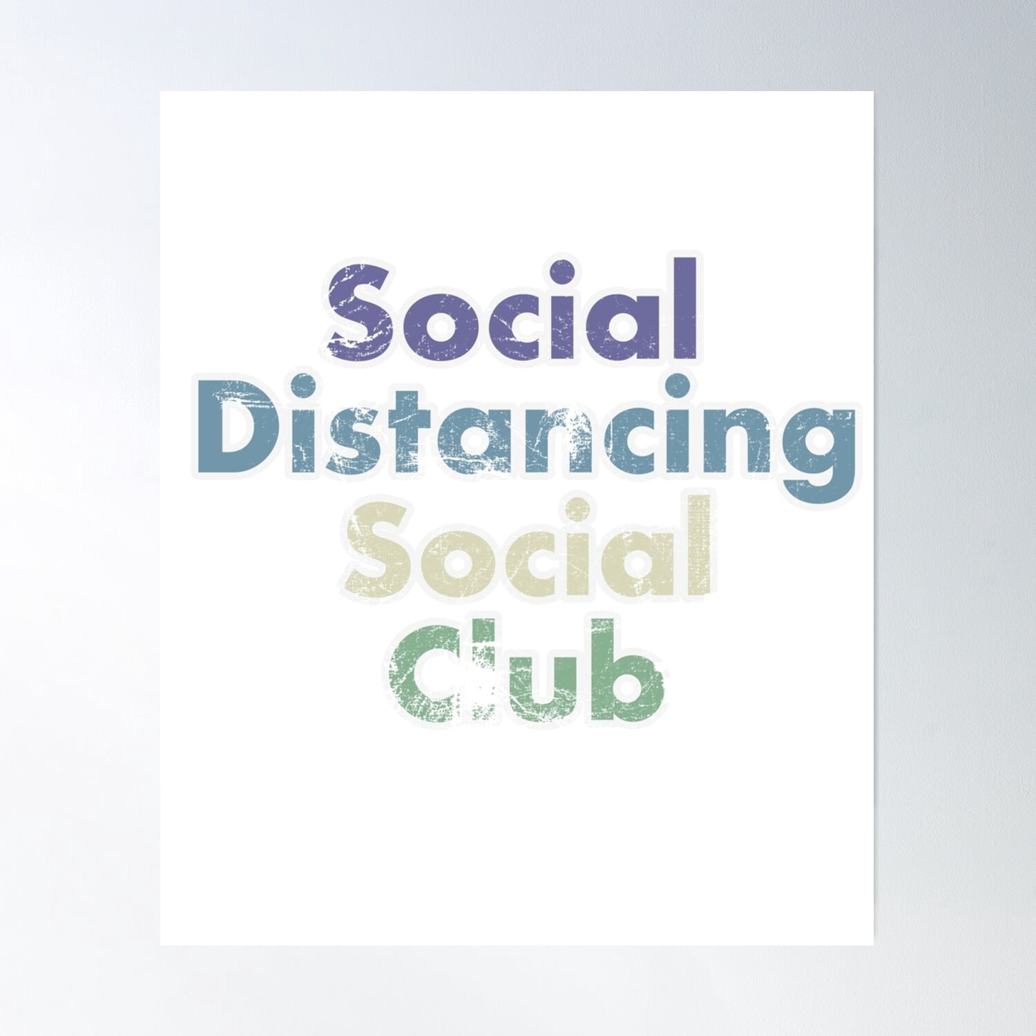 Social Distancing Social Club Poster Wall Art, Modern Wall Decor, 12x18 ...