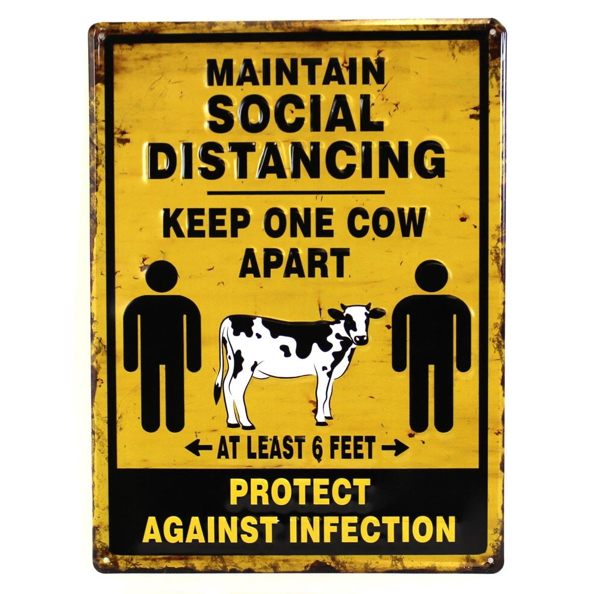 Social Distancing Vertical Embossed 12" x 16" Metal Sign, BAR2178 ...