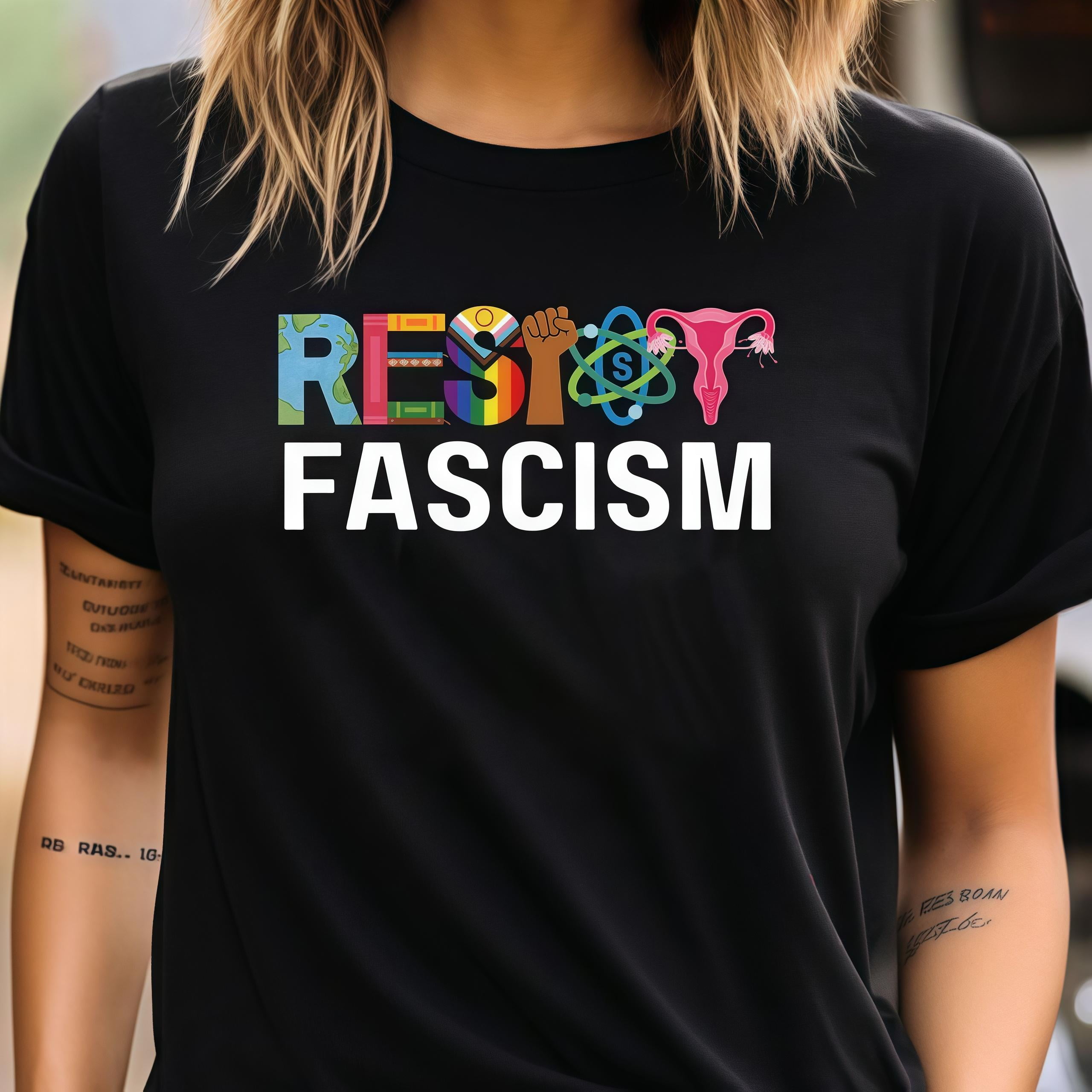 Social Justice Graphic Tees "Resist" with Empowerment Symbols Activist ...