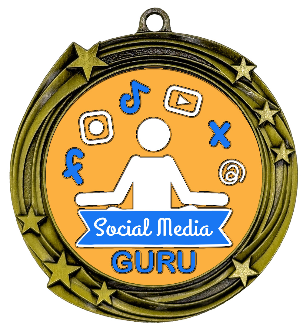 Social Media Guru Novelty Stars Design Medal | Funny Coworker or Family ...