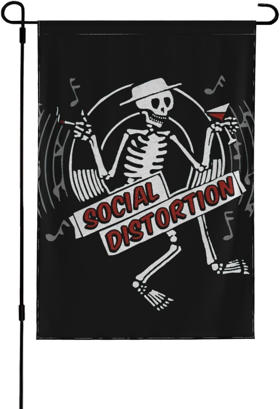Social Punk Rock Distortion Garden Flags Banner Yard Flag Seasonal Flags Double Sided Classic ...