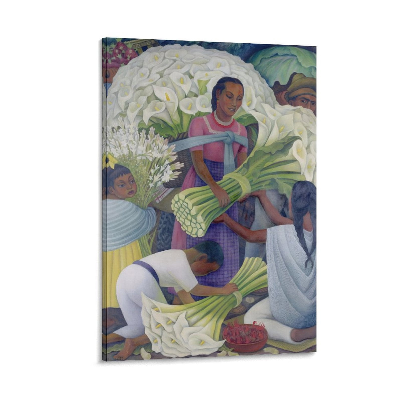 Social Realist Painter Diego Rivera Selling Flowers Poster Gifts Canvas ...