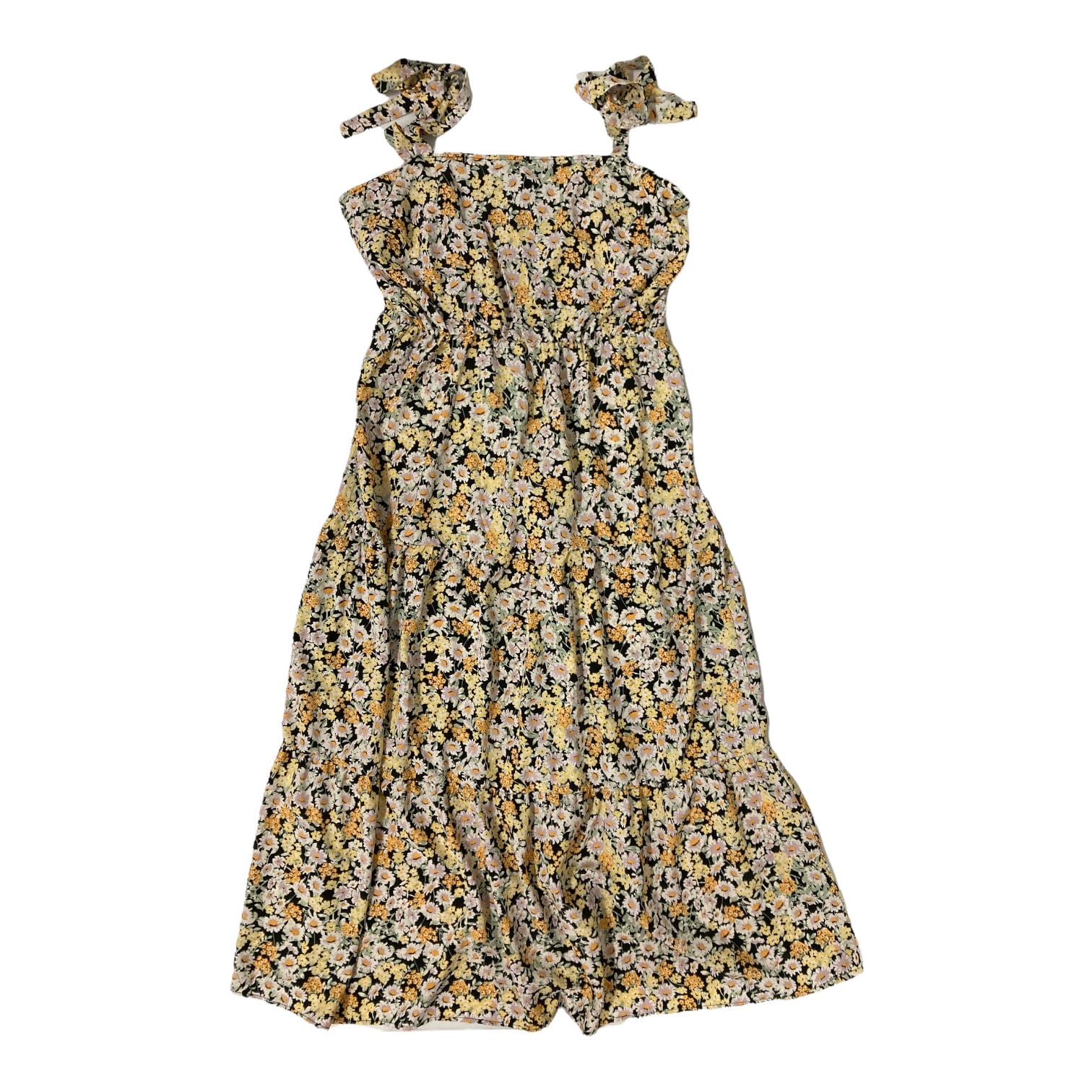 Social Standard Women's 3 Tier Smocked Back Tied Maxi Sundress (Floral ...
