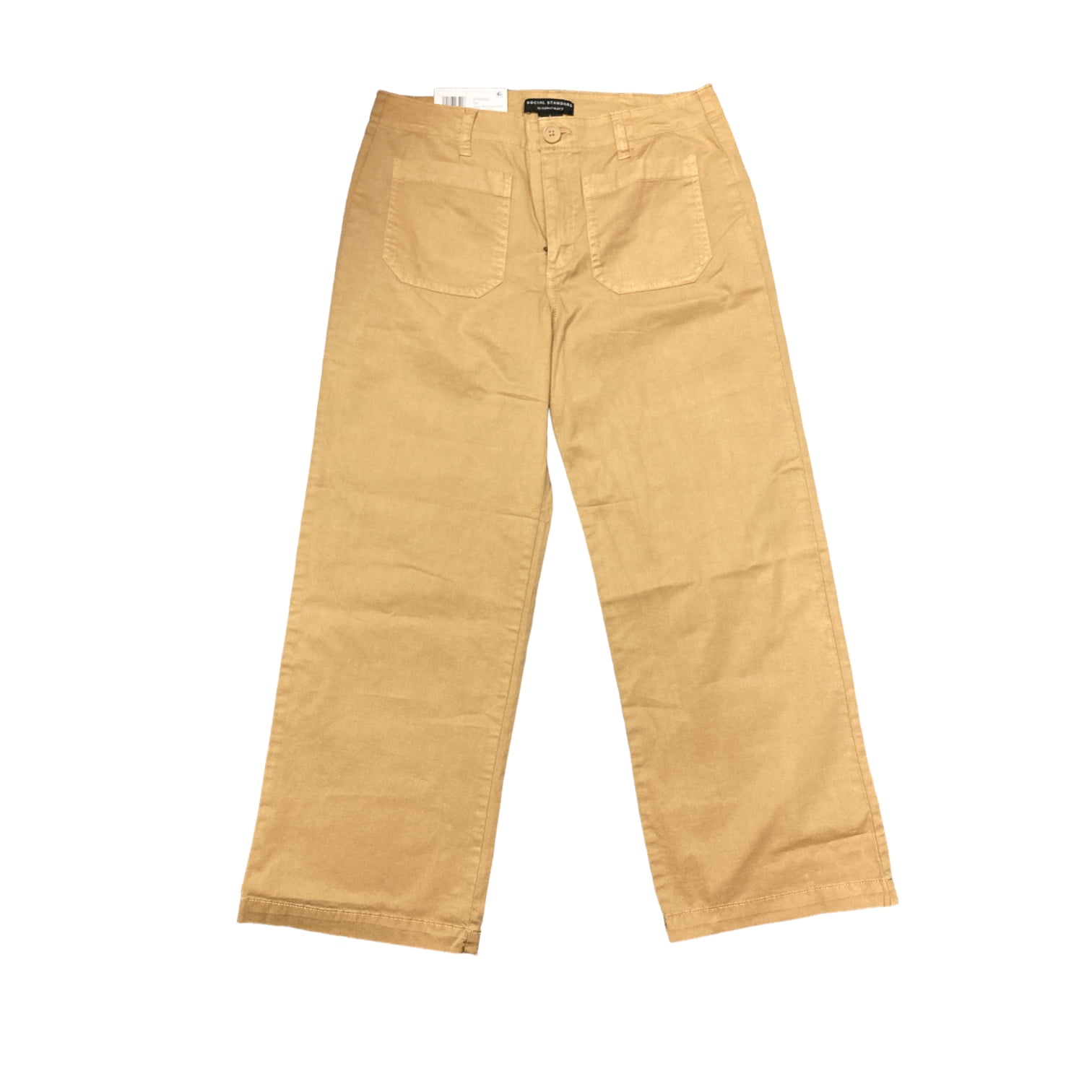 Sanctuary Women's High Rise Twill Crop Pants, Straight to Wide Leg, Tan ...