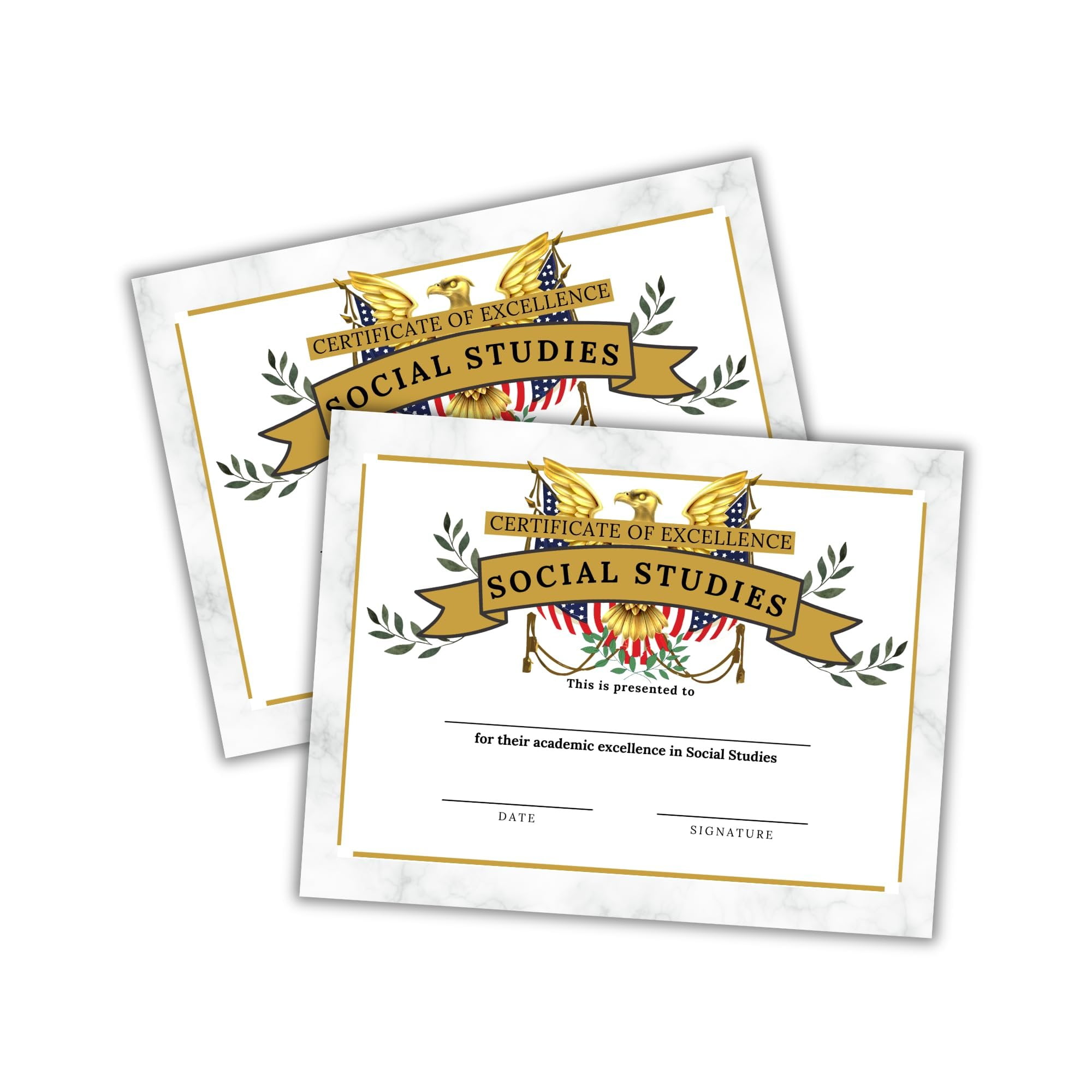 Social Studies Certificate of Excellence Award 30pk 8.5x11 End of Year ...