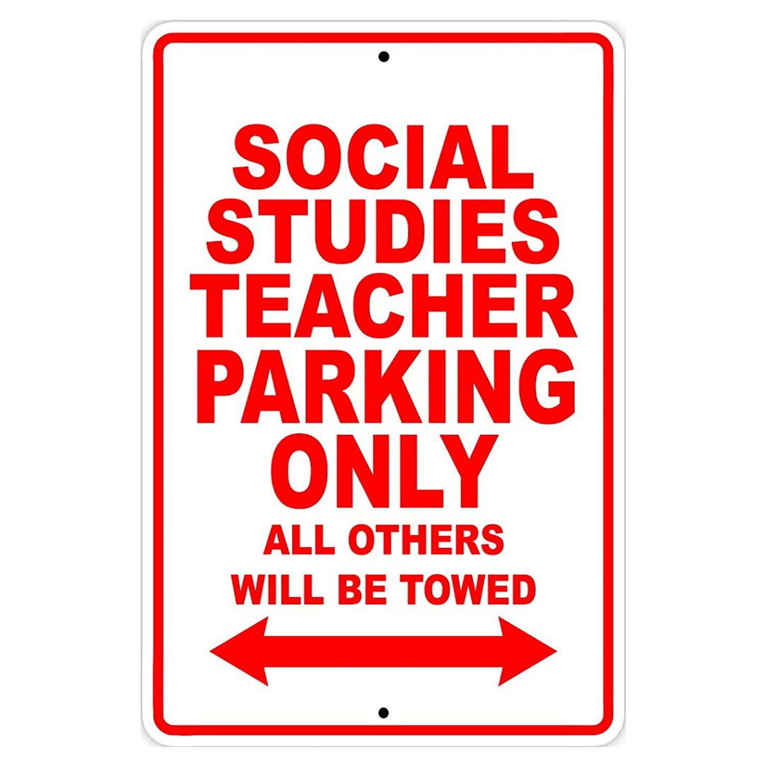 Social Studies Teacher Parking Only Gift Novelty Garage Metal Aluminum ...